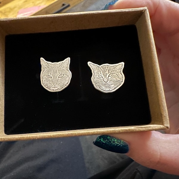 Custom Cat Portrait Cufflinks, Personalized Pet Portrait Cufflinks, Any ...