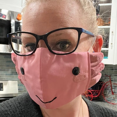 Pink Cotton Axolotl Salamander Face Mask - Etsy