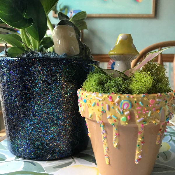 Ice Cream Pot, 2 Inch Fun Planter, Ice Cream Planter, Unique Plant Pot ...