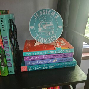 Library Street Sign Bookshelf Sign Personalized Laser Engraved Bookish ...