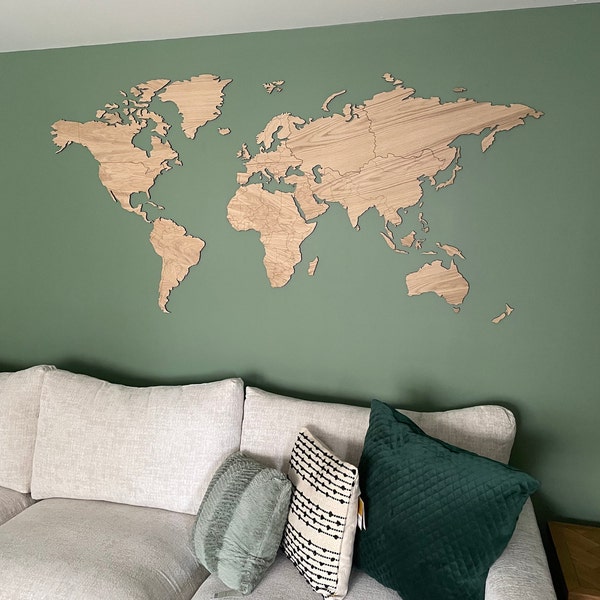 SALE SAMPLE Sapele 1.4m Blank World Map - Etsy
