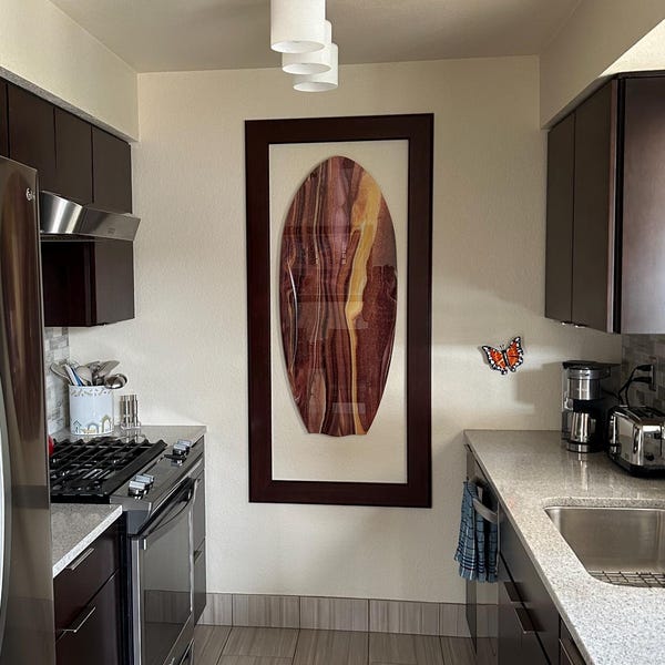 Asymmetrical Wall Art, Irregular Wall Decor, Surfboard Tempered Glass ...