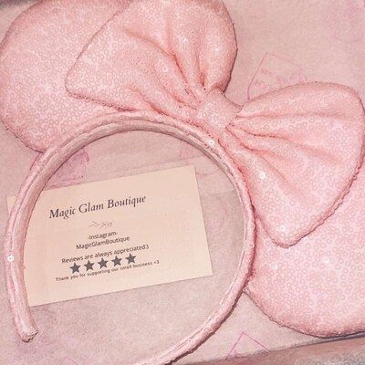Pink Sequin Mouse Ears / Pink Disney Ears - Etsy