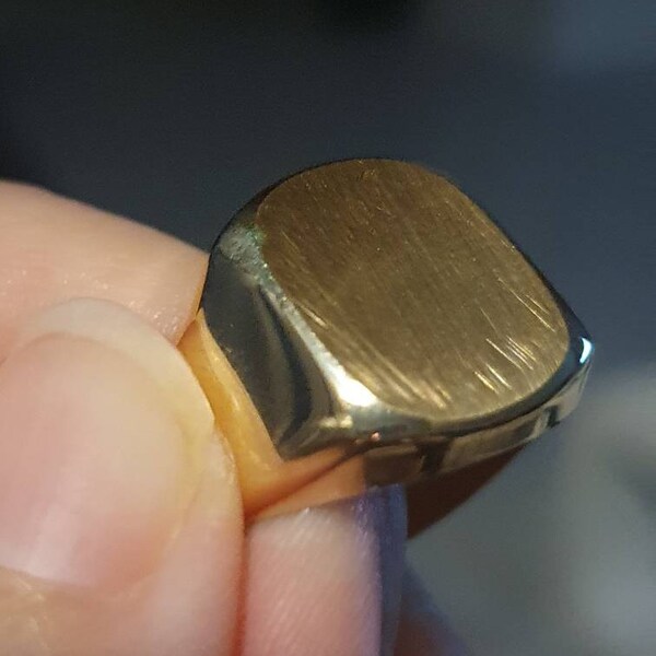 14k Gold Square Signet Ring for Men / Men's Personalized Gold Signet ...