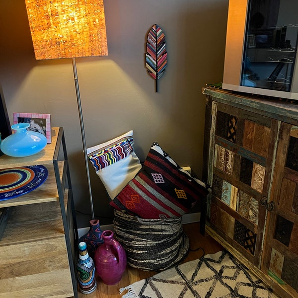 Colorful WALL ART Made From Recycled Magazines- Layers, Curves, Lines ...