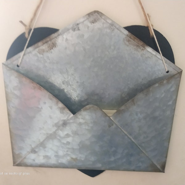 Galvanized Metal Envelope 9"x10" Valentine Mailbox - Etsy