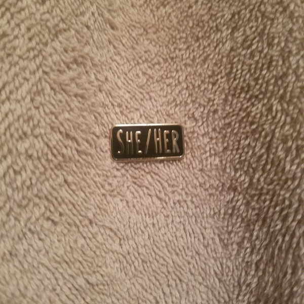 She/her Pronoun Hard Enamel Pin Badge - Etsy UK