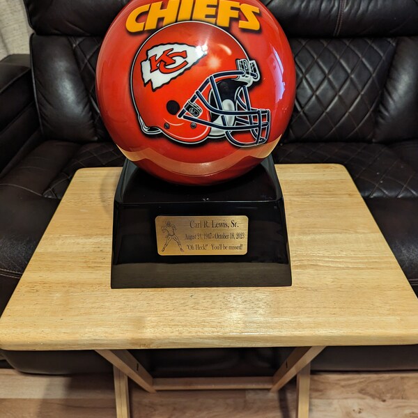 Football Cremation Urn With Optional Kansas City Chiefs Ball Decor and ...