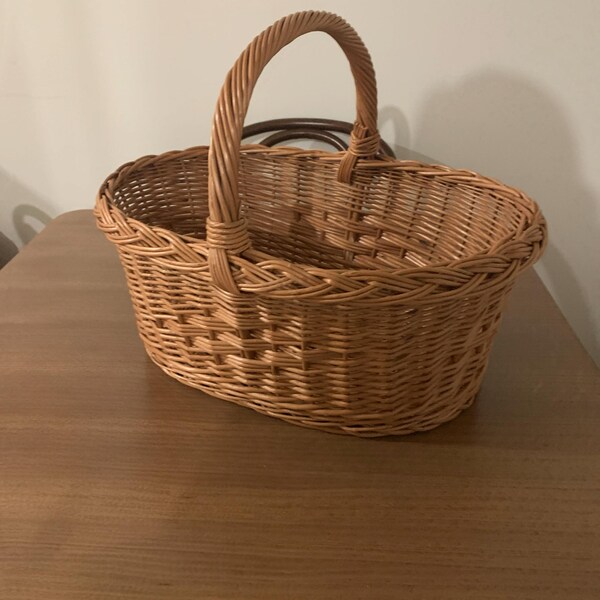 Extra Long Willow Woven Basket With Handle: Large Size - Etsy