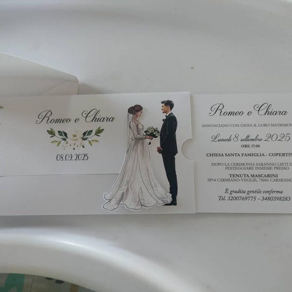 Sliding Wedding Invitation With Bride and Groom. Slideng Bride ...