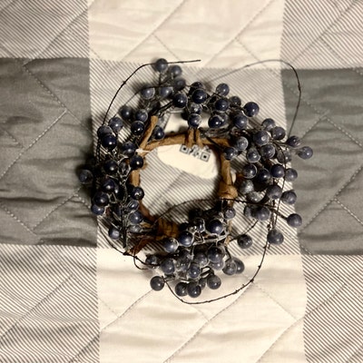 Blueberry Branch Powdered Faux Garland, Farmhouse Garland, Rustic ...