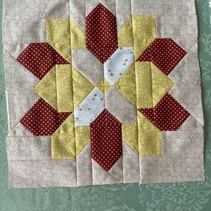 Dahlia Quilt Block Pattern Flower Spring Summer Garden PDF -includes ...