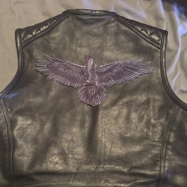 Huge Flying Raven Crow Wings Open Bird Iron on Patch - Etsy