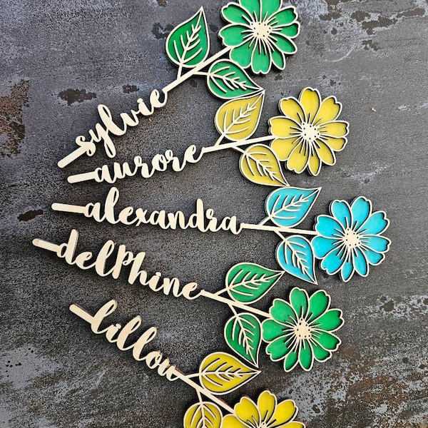 Flower Laser Cut Out Art Gift Day Acrylic Wood Personalized Flower With ...