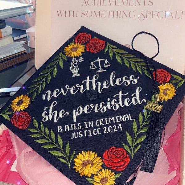 Embroidered Teachers Graduation Cap Topper Graduation Cap Decoration ...