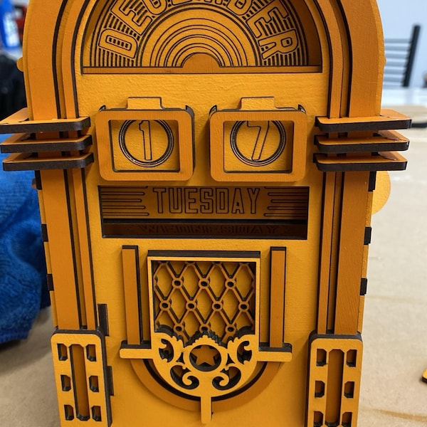 3d Wooden Puzzle Jukebox Calendar Laser Cut | Calendar Laser Cut ...