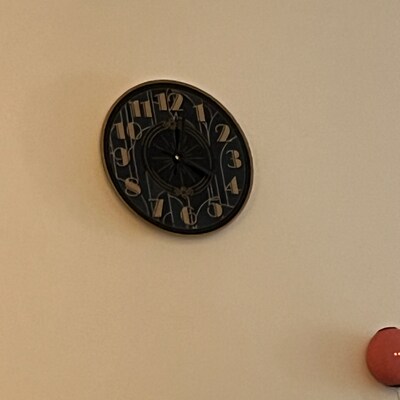 Navy Blue Art Deco Wall Clock, Vintage Look, Retro, Aesthetic, Square ...