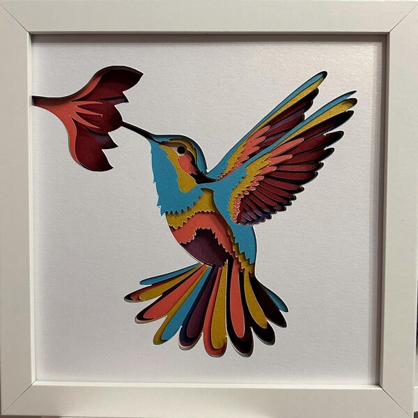 3D Hummingbird Svg - Shadow Box Svg - Layered Cardstock Svg - for ...