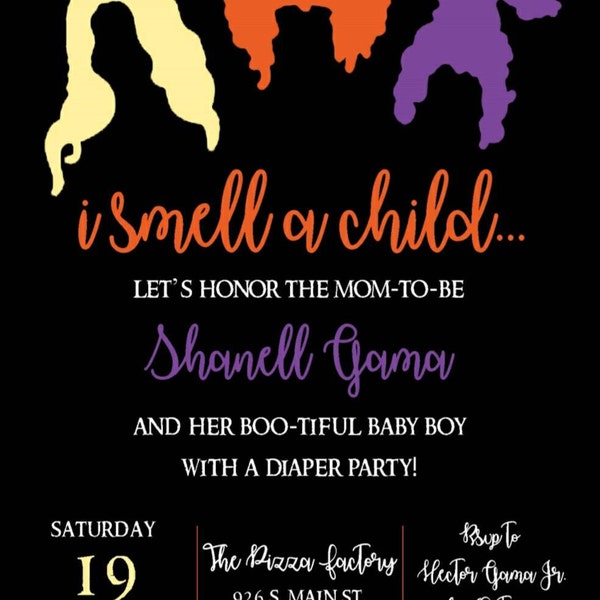 Hocus Pocus Party Supplies Invite Invitation Baby Shower Digital ...