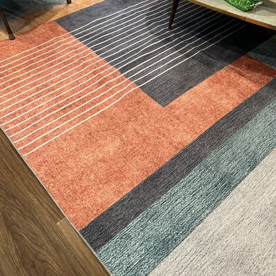 Vibrant and Colorful Abstract Rug, Minimalist Rug for Living Room ...