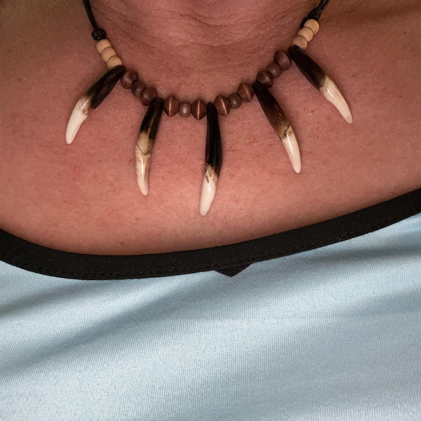 Large Wolf Tooth Necklace Wolf Teeth Necklace Wolf Necklace Wolf Tooth ...