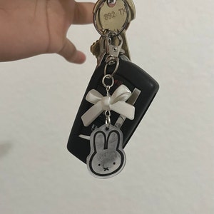 White Bow Miffy Keychain - Etsy