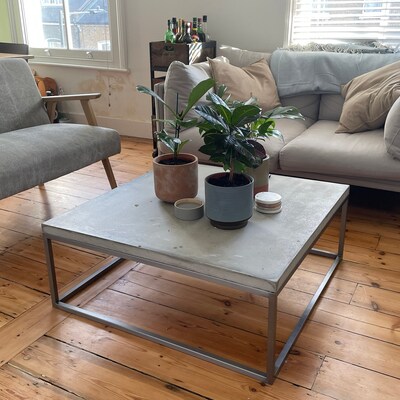 Forged Metal Coffee Table, Metal Table, Marble Table, Forged Steel ...