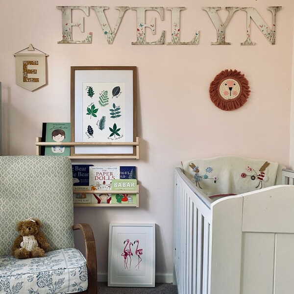 Single Letter Mini Banner, Wall Hanging, in Your Choice of Fabric or ...