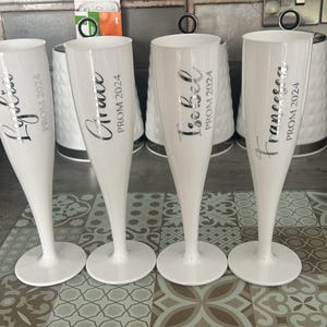Personalised White Champagne Prosecco Flutes, Bridesmaid Proposal, Hen ...
