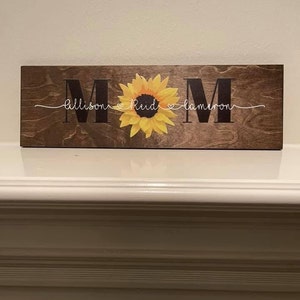 Personalized Sunflower Wall Sign for Mom and Child's - Etsy