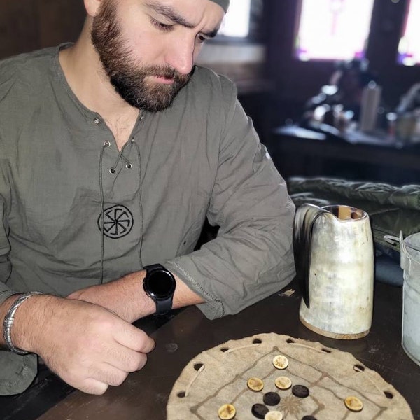 9 Mens Morris Game (leather Board Game), SCA, Medieval, Creative ...