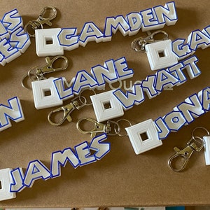 ROBLOX Personalized Custom Name Tag, Keychain, Keyring, Zipper Pull ...