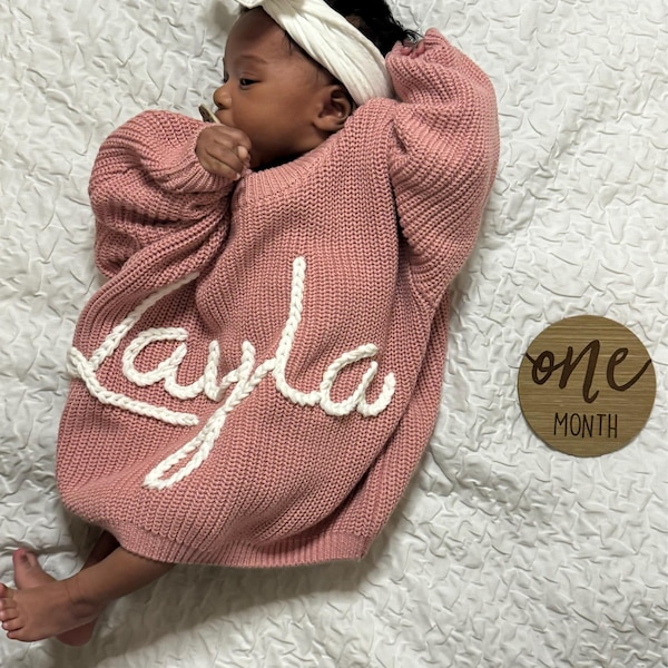 Personalized Baby Name Sweater,baby Knit Sweater With Name,newborn ...