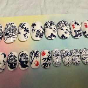 Chinese Porcelain Nails, Fake Nails, Press on Nails. Chinese Tea Pot ...