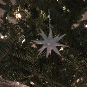 Moravian Star Ornaments Christmas Keepsake 2 Wooden Handcrafted White 3 ...