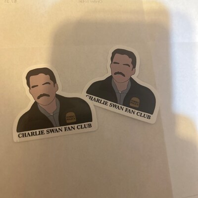 Twilight Charlie Swan Fan Club Die Cut Glossy Sticker, Die Cut Twilight ...