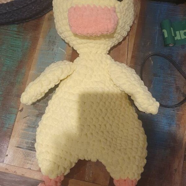 No-sew Dudley Duck Snuggler Crochet PATTERN || Duck Amigurumi Snuggler ...