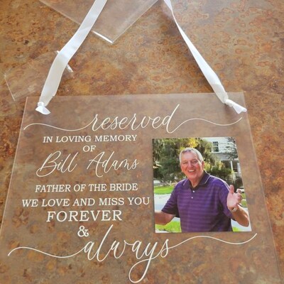 Reserved Acrylic Memorial Sign Acrylic Memorial Sign Frosted - Etsy