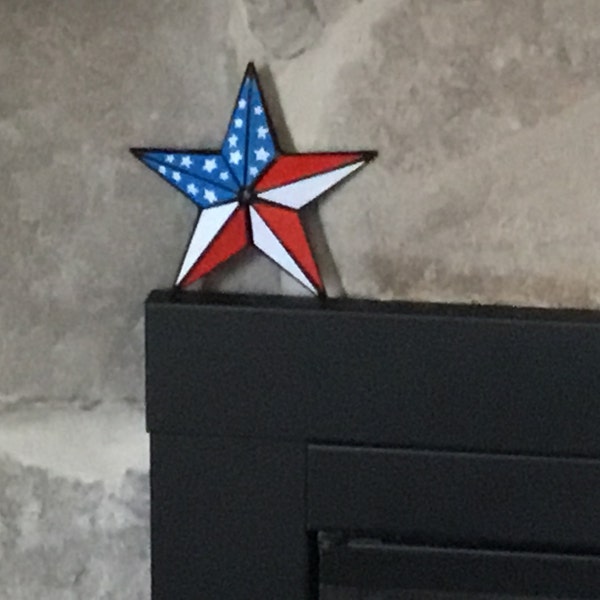 Burgundy Barn Stars, (3)- 3.75”x3.75” , Metal Stars, Custom Painted ...