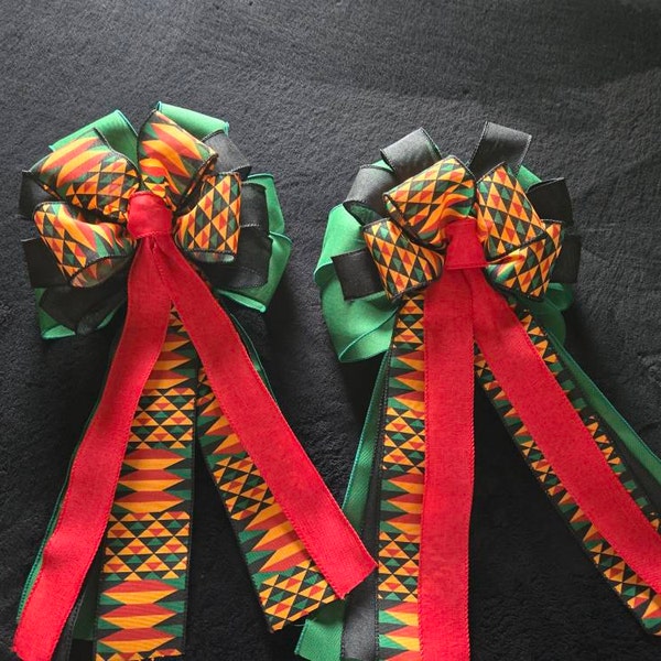 Kwanzaa Bow, Kwanzaa Decor, Juneteenth Bow, Juneteenth Decor, Black ...