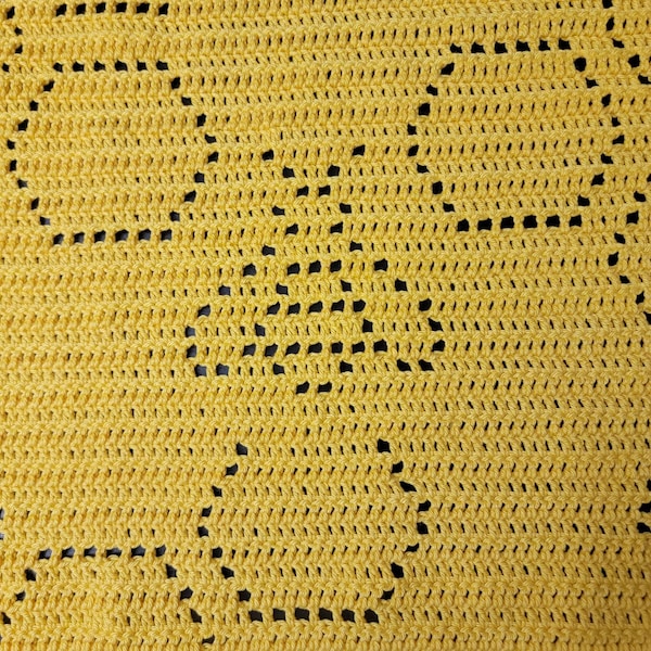 Filet Crochet Blanket Pattern | Bee Blanket Crochet Pattern | Filet ...