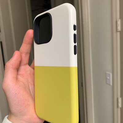 Bicoloured Black & Cream Tough iPhone Case iPhone 15 14 13 12 11 Pro ...