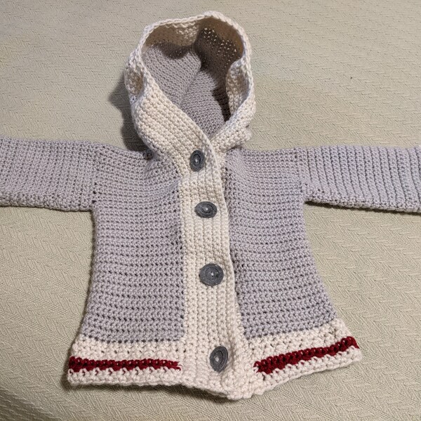 Crochet Work Sock Sweater Pattern. Cardigan. 0-3, 3-6, and 6-12 Months ...