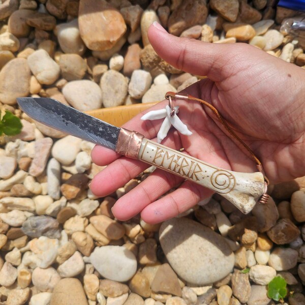 Anglo-saxon Period. Exclusive Knife With Hand-carved Bone Handle ...