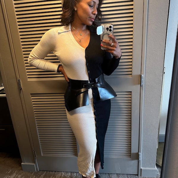 Leather Peplum Belt, Wide Leather Belt Women, Waist Cincher Belt, Wide ...