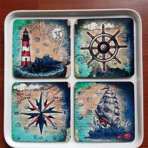Nautical Images Printable Collage for Coasters Greeting Cards Magnets ...