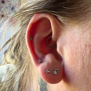 18G/16G Plain Rose Gold Clicker Hoop Nose Ring Silver - Etsy