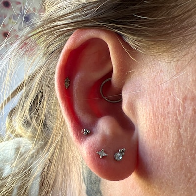 18G/16G Plain Rose Gold Clicker Hoop Nose Ring Silver - Etsy