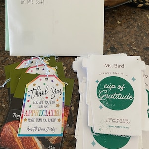 Thank You Gift Tags, Teacher Staff Employee Nurse Volunteer Staff ...