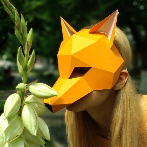 New Year Fox Mask - PDF Instant_download - Half Head Mask / DIY - Etsy